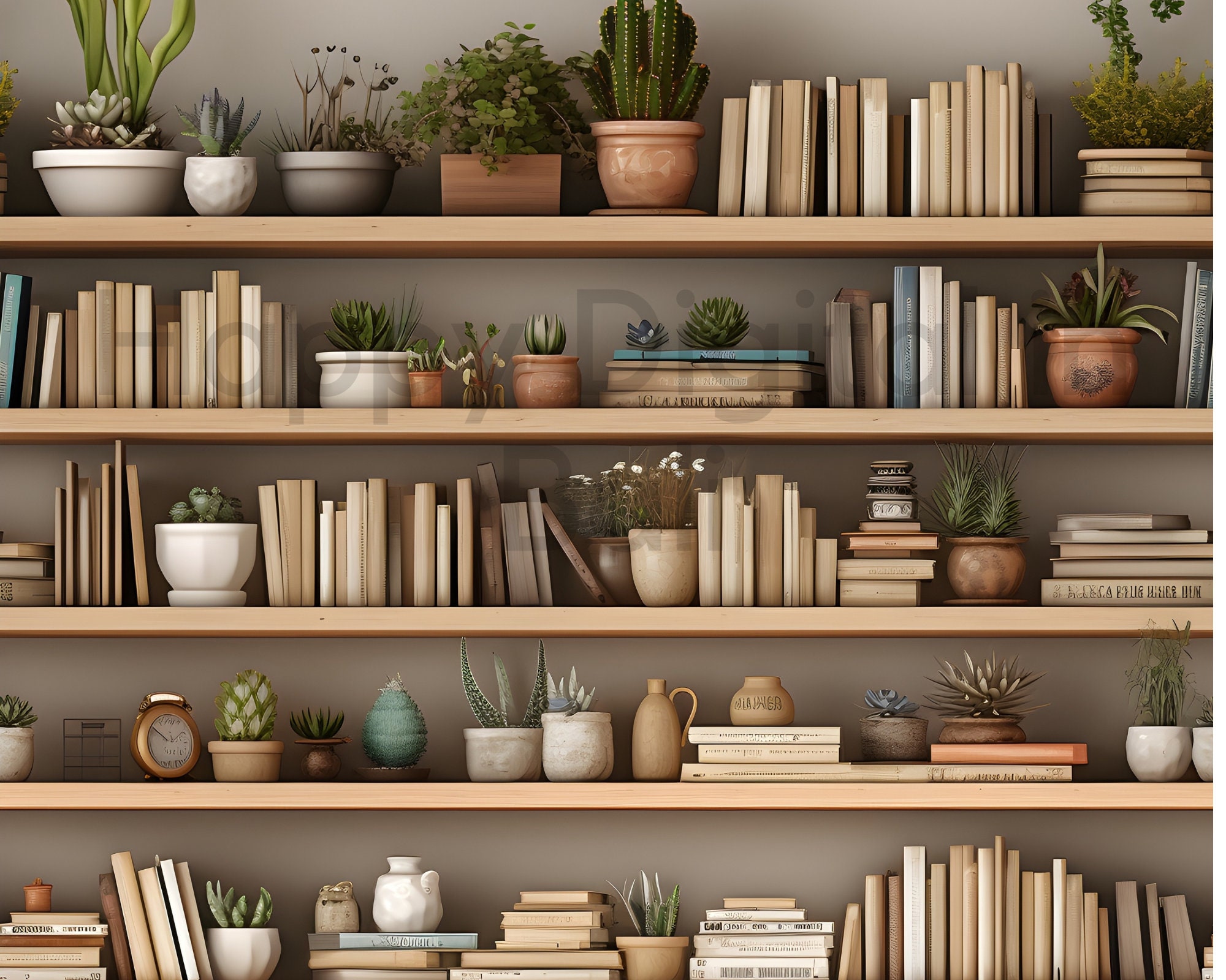 Bookshelf - 10 Seamless Patterns. 12'x12', 300dpi - Seamless Digital ...