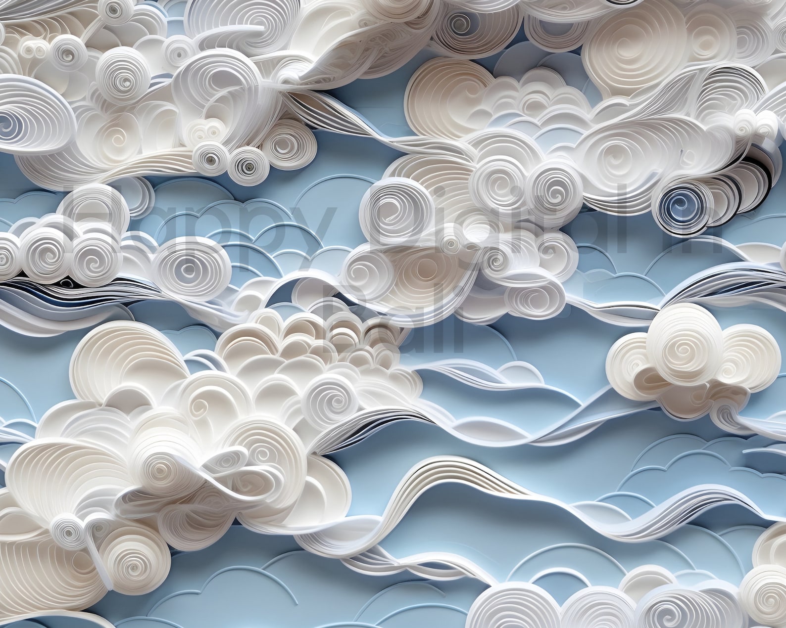 Quilled Clouds - 10 Seamless Patterns, 12'x12', 300dpi - Seamless ...