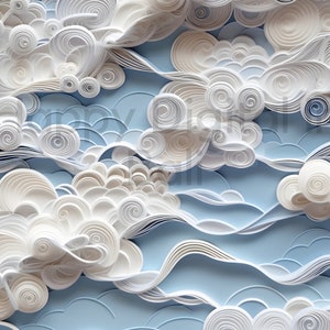 Quilled Clouds - 10 Seamless Patterns, 12'x12', 300dpi - Seamless ...