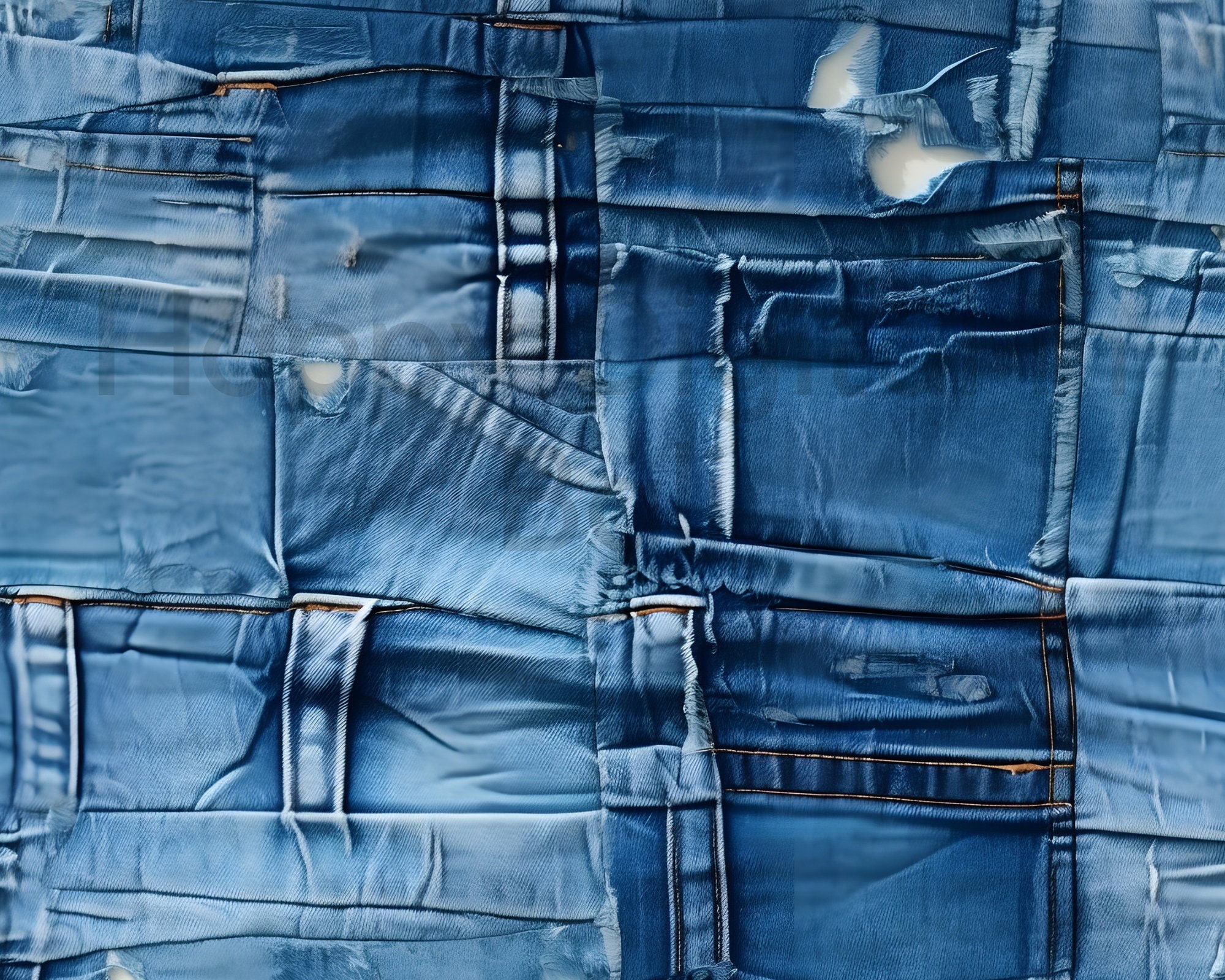 Denim Jeans Textures 10 Seamless Patterns, 12'x12', 300dpi Seamless ...