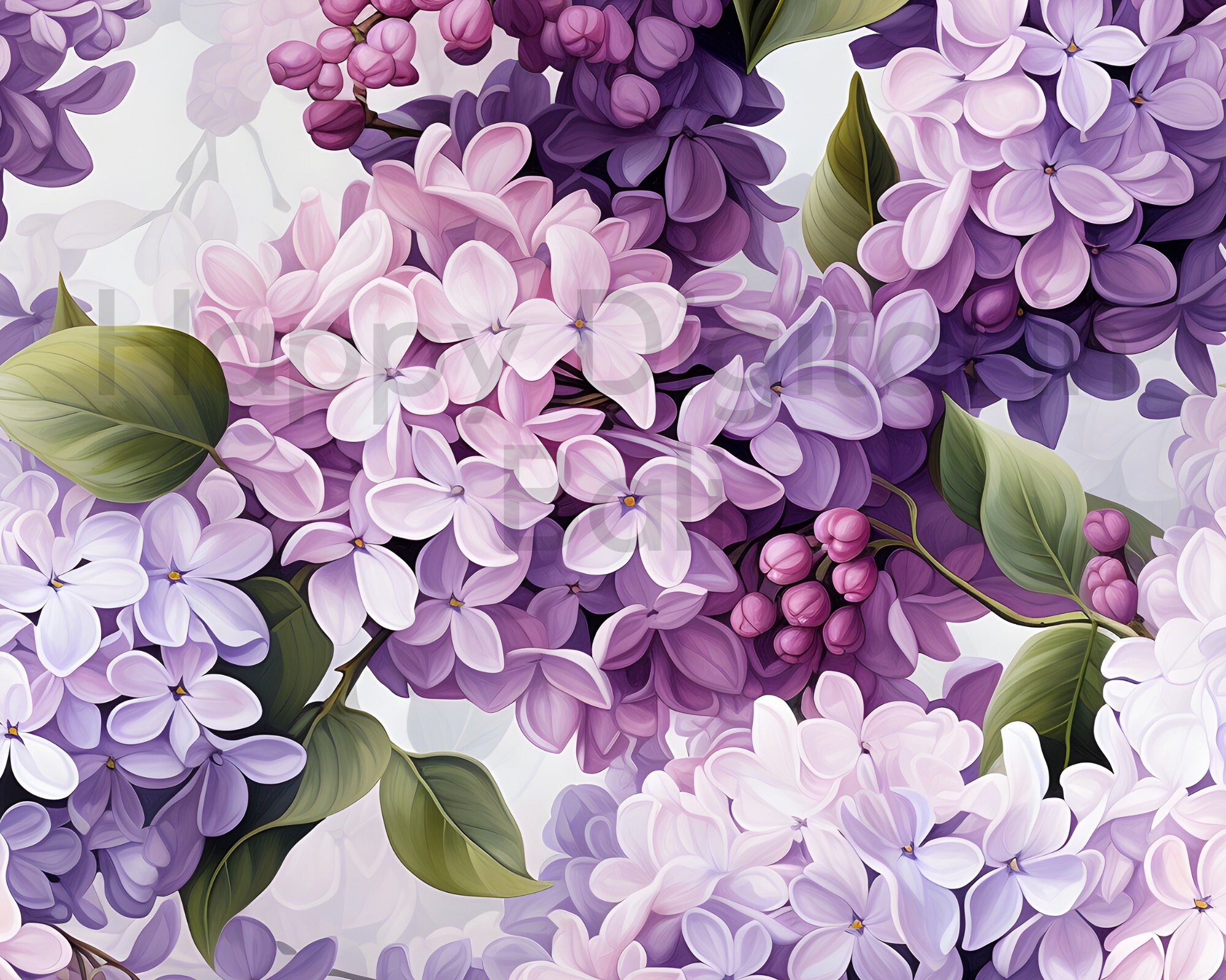 Watercolor Lilacs 10 Seamless Patterns, 12'x12', 300dpi Seamless ...