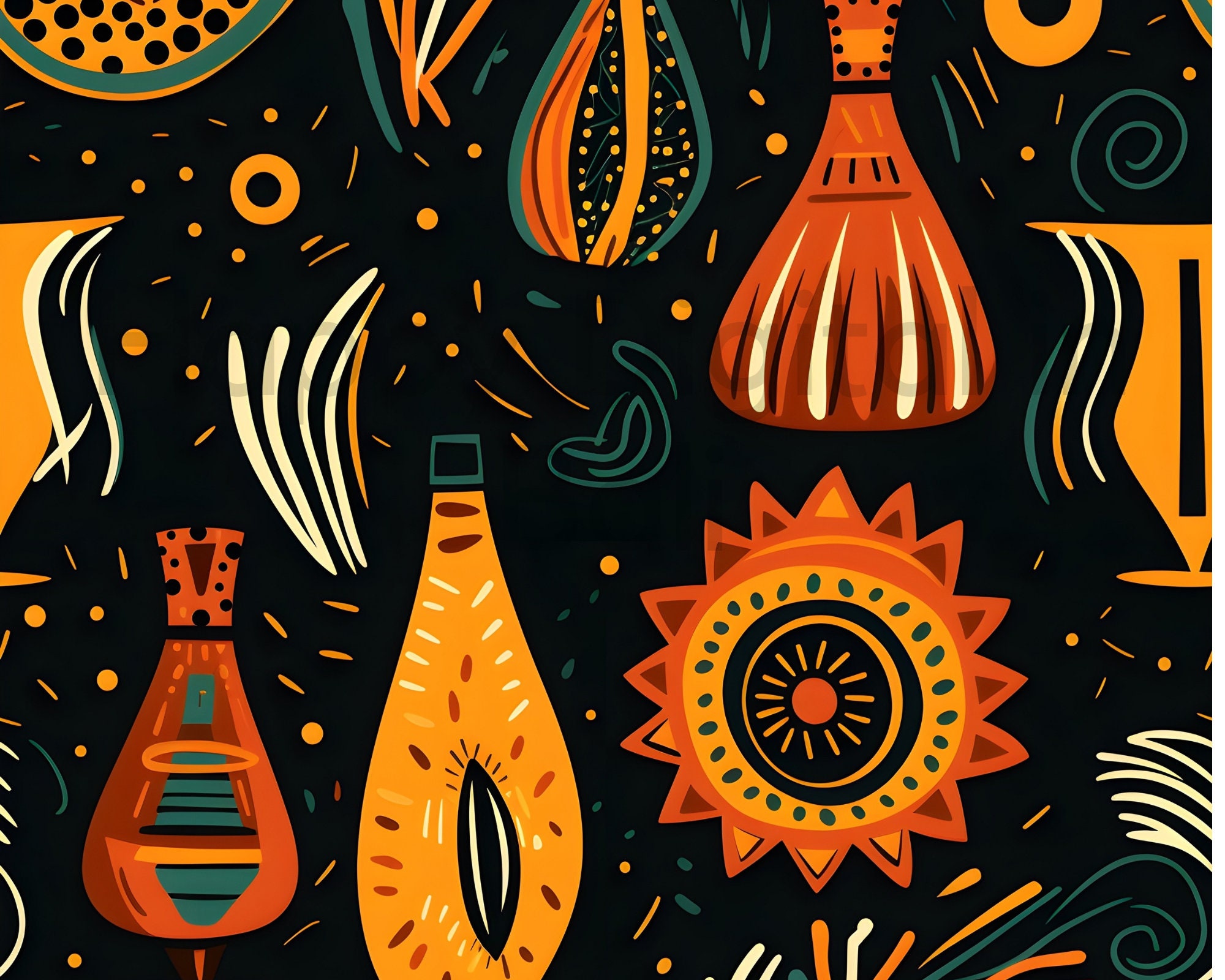 African Vibes - 10 Seamless Patterns, 12'x12', 300dpi -seamless Digital ...