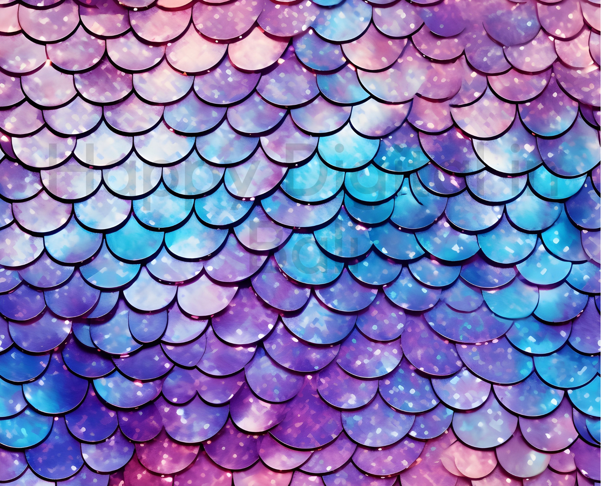 3D Glitter Mermaid Scales 10 Seamless Patterns, 12'x12', 300dpi ...