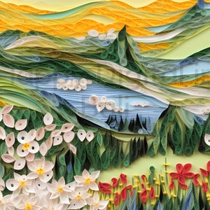 Quilled Landscapes - 10 Seamless Patterns, 12'x12', 300dpi - Seamless ...