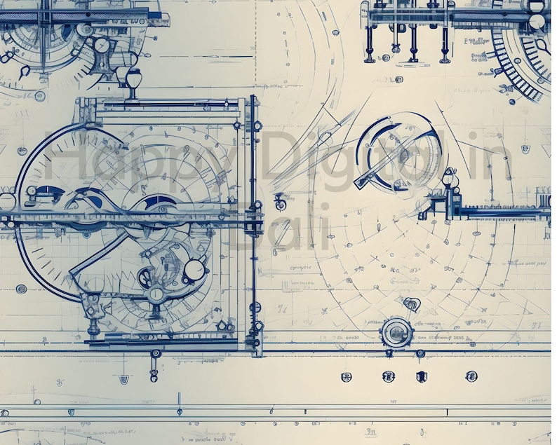 Technical Blueprints - 10 Seamless Patterns. 12'x12', 300dpi - Seamless ...