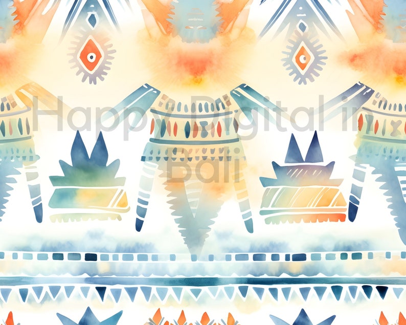 Aztec Vibes - 10 Watercolor Seamless Patterns, 12'x12', 300dpi ...