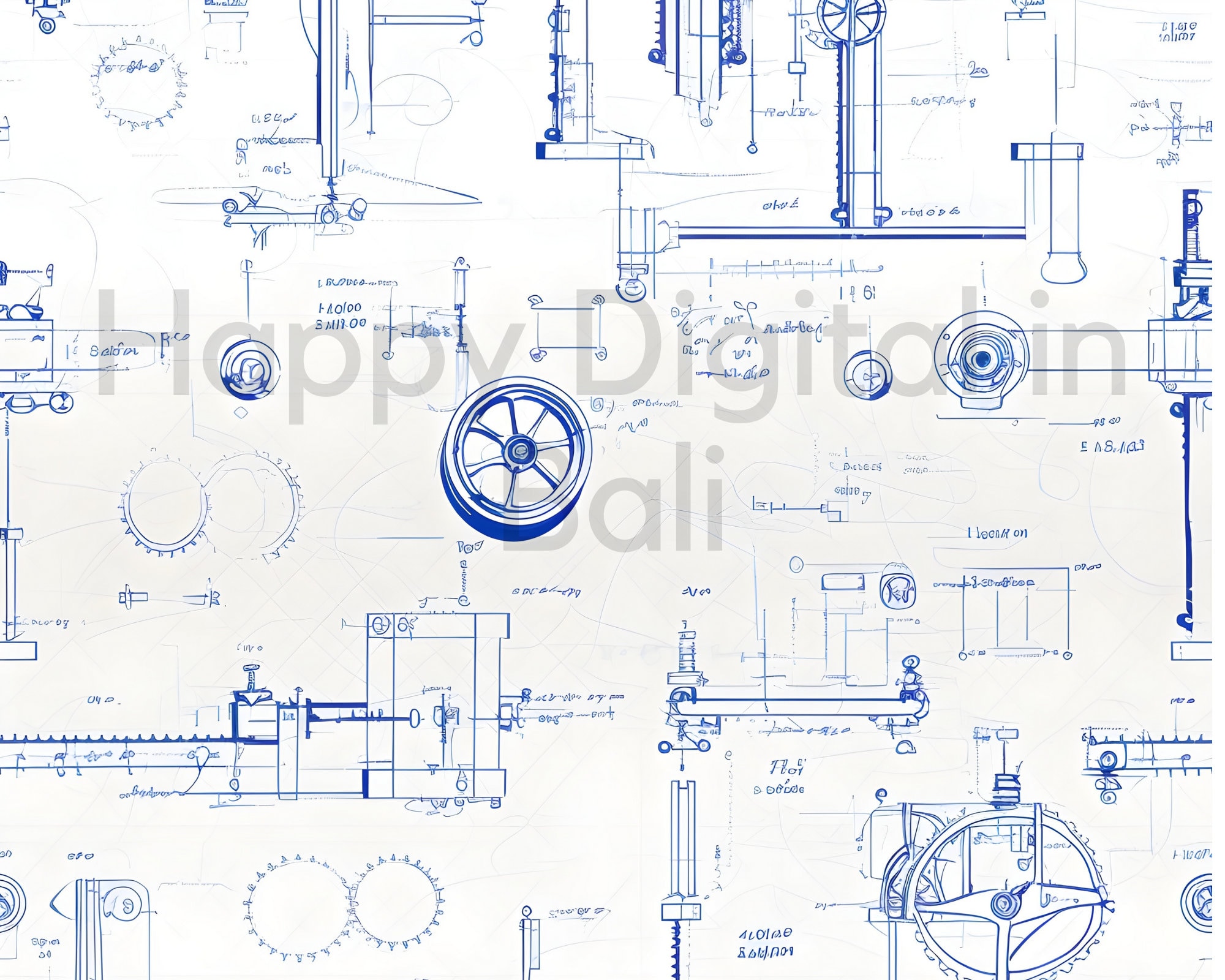 Technical Blueprints - 10 Seamless Patterns. 12'x12', 300dpi - Seamless ...