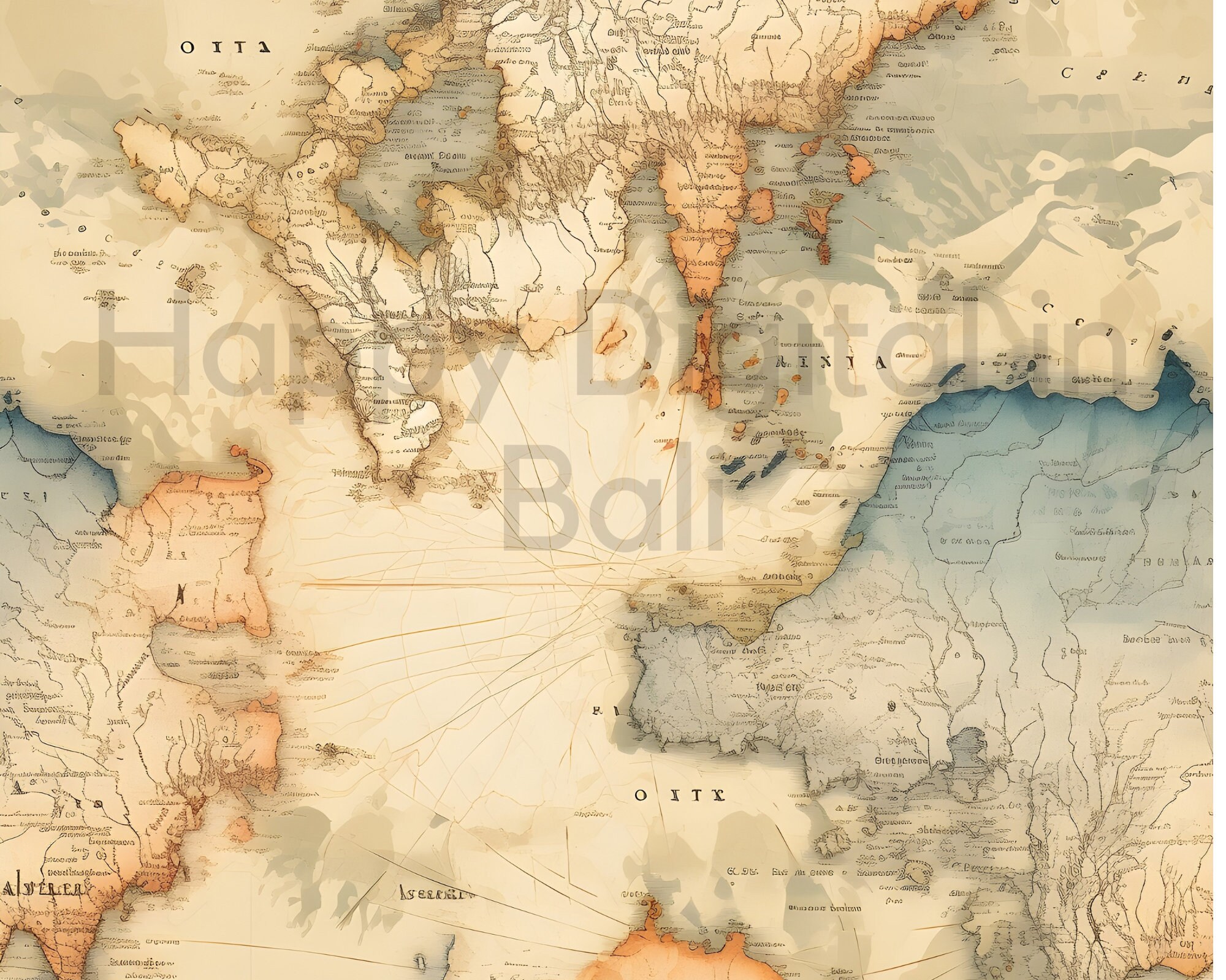 Vintage Fantasy Maps 10 Seamless Patterns. 12'x12', 300dpi Seamless ...