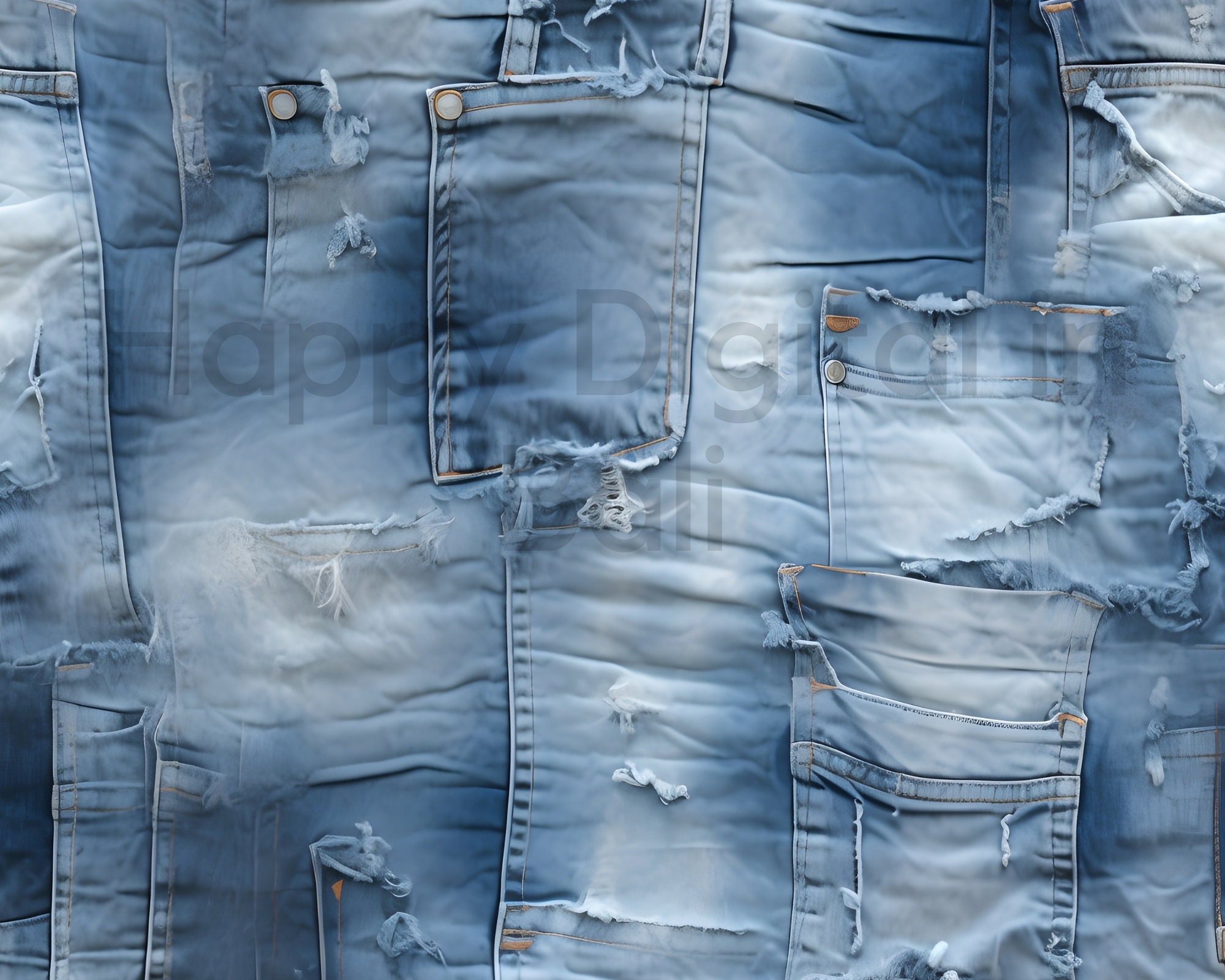 Denim Jeans Textures - 10 Seamless Patterns, 12'x12', 300dpi - Seamless ...