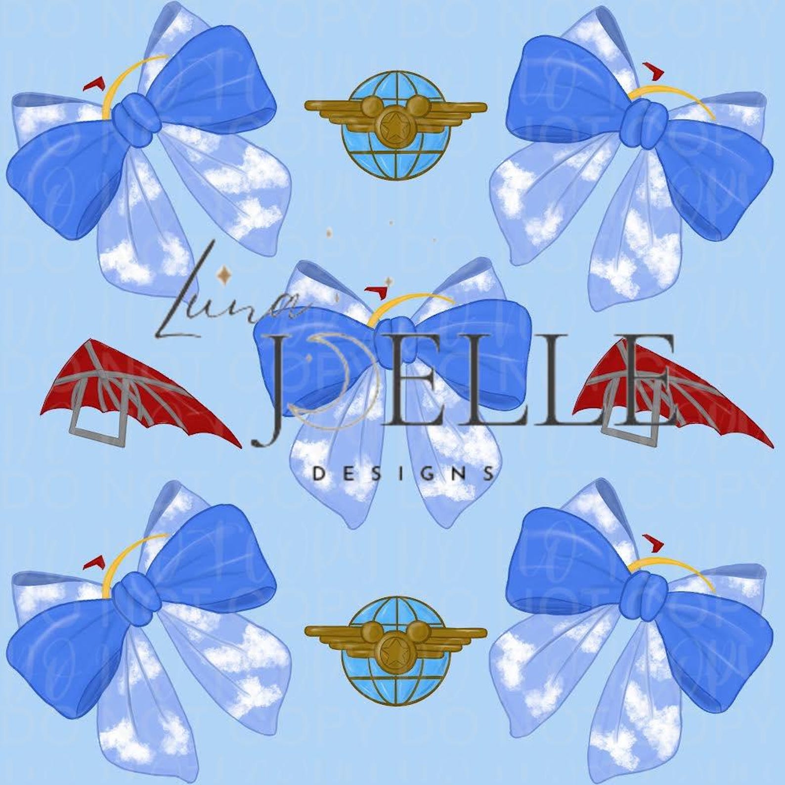 Soaring Flight Coquette Bow Collage PNG - Theme Park Bow - Bow PNG ...