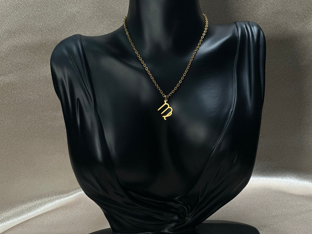 VIRGO 18K Gold Plated Tiny Zodiac Necklace, Horoscope Necklace ...