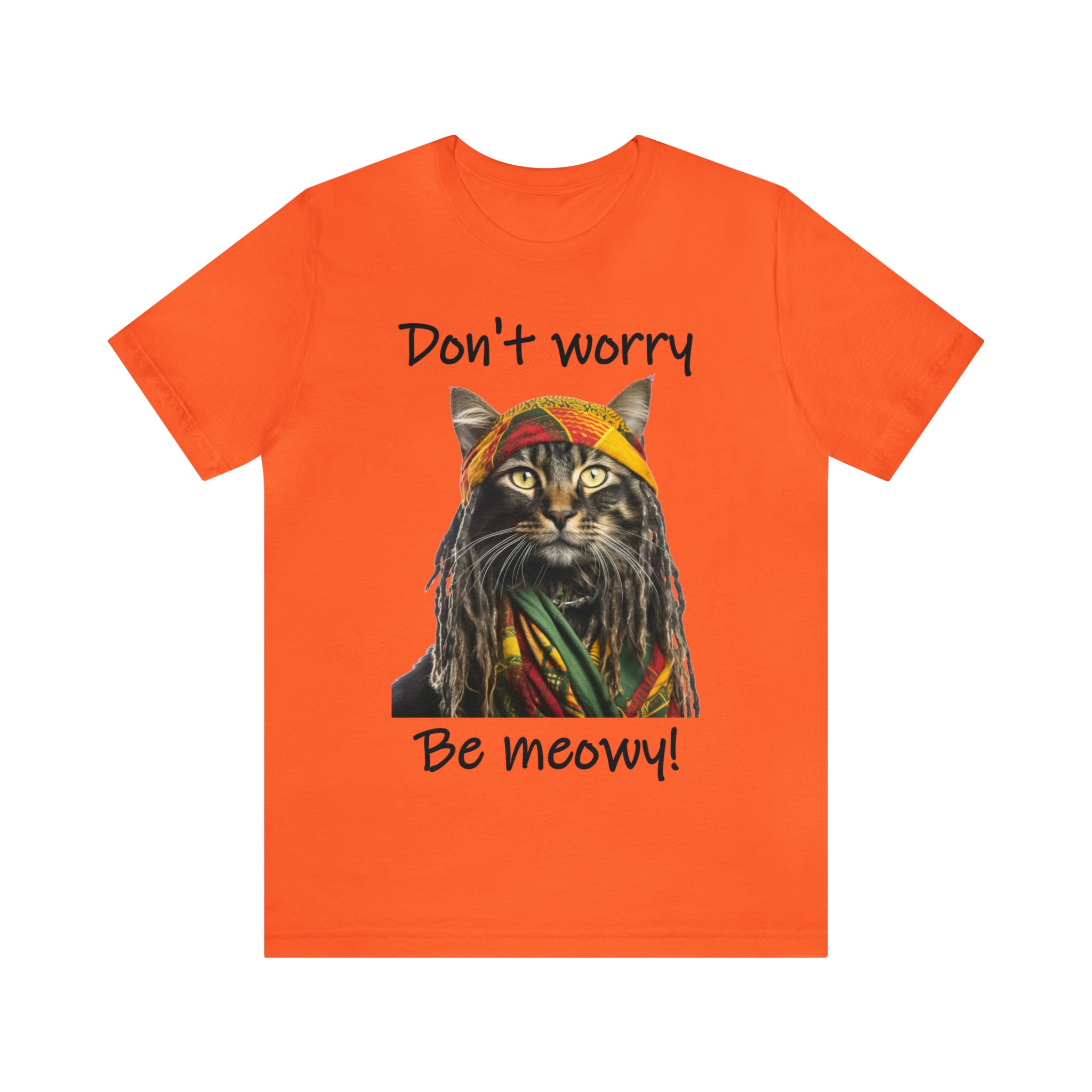 Don't Worry, Be Meowy: Happy Jamaican Cat T-shirt - Embrace the Reggae ...