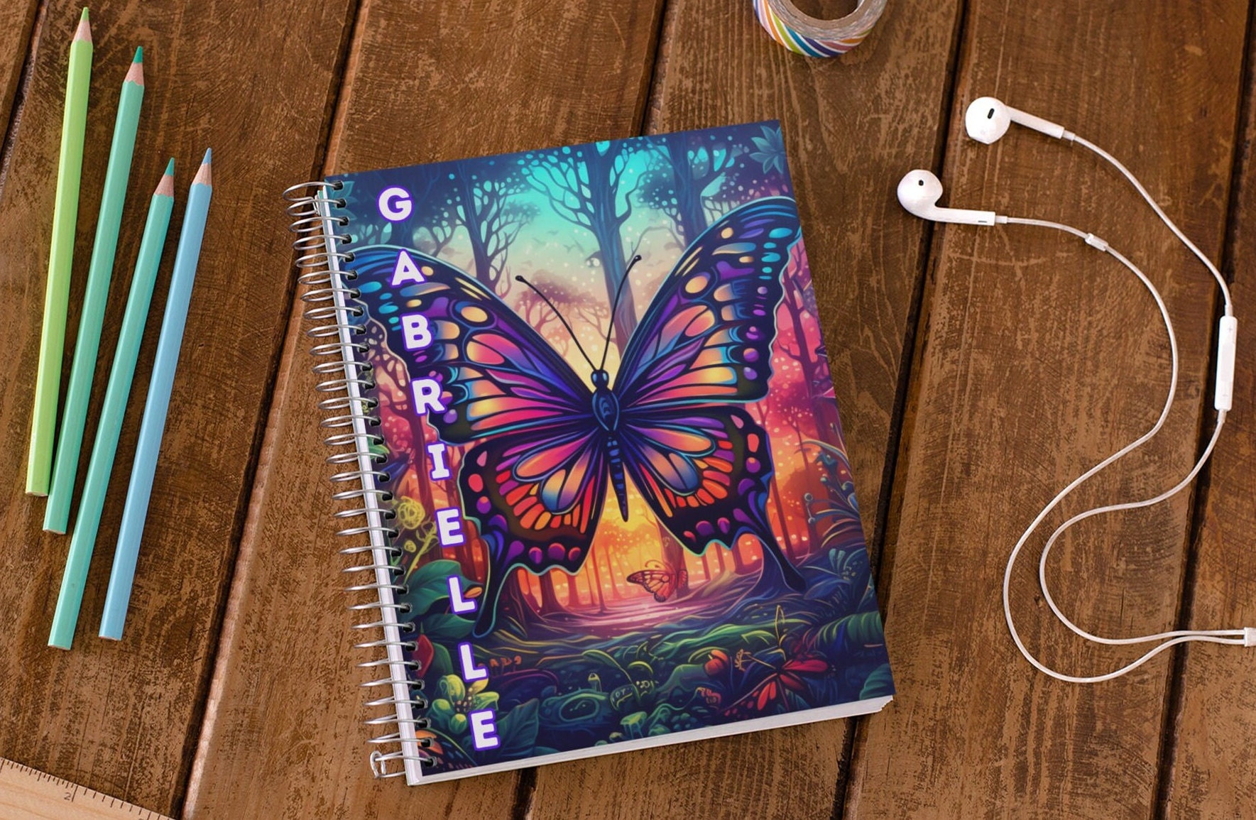 Butterfly Spiral Notebook, Butterfly Notebook, Butterfly Journal ...