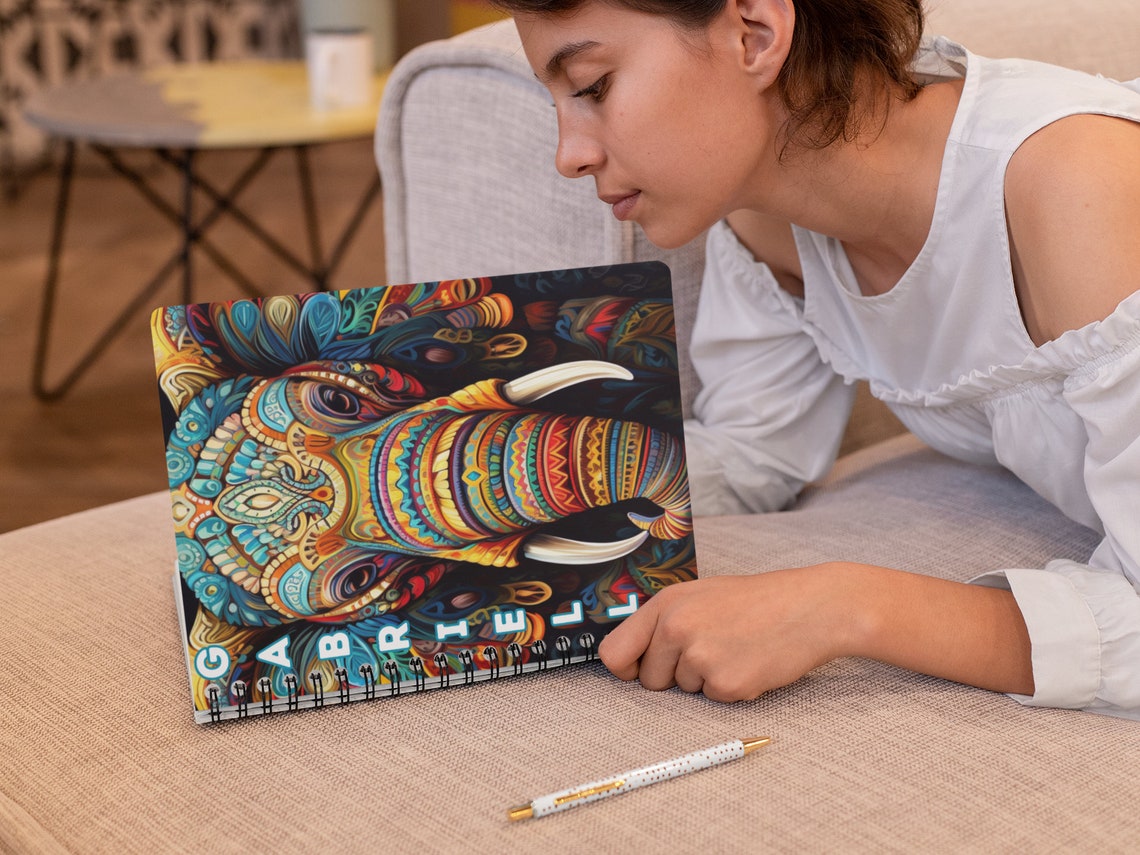 ELEPHANT MANDALA Spiral Notebook Ruled Line, Elephant Mandala Notebook, Elephant Gifs, Back to ...