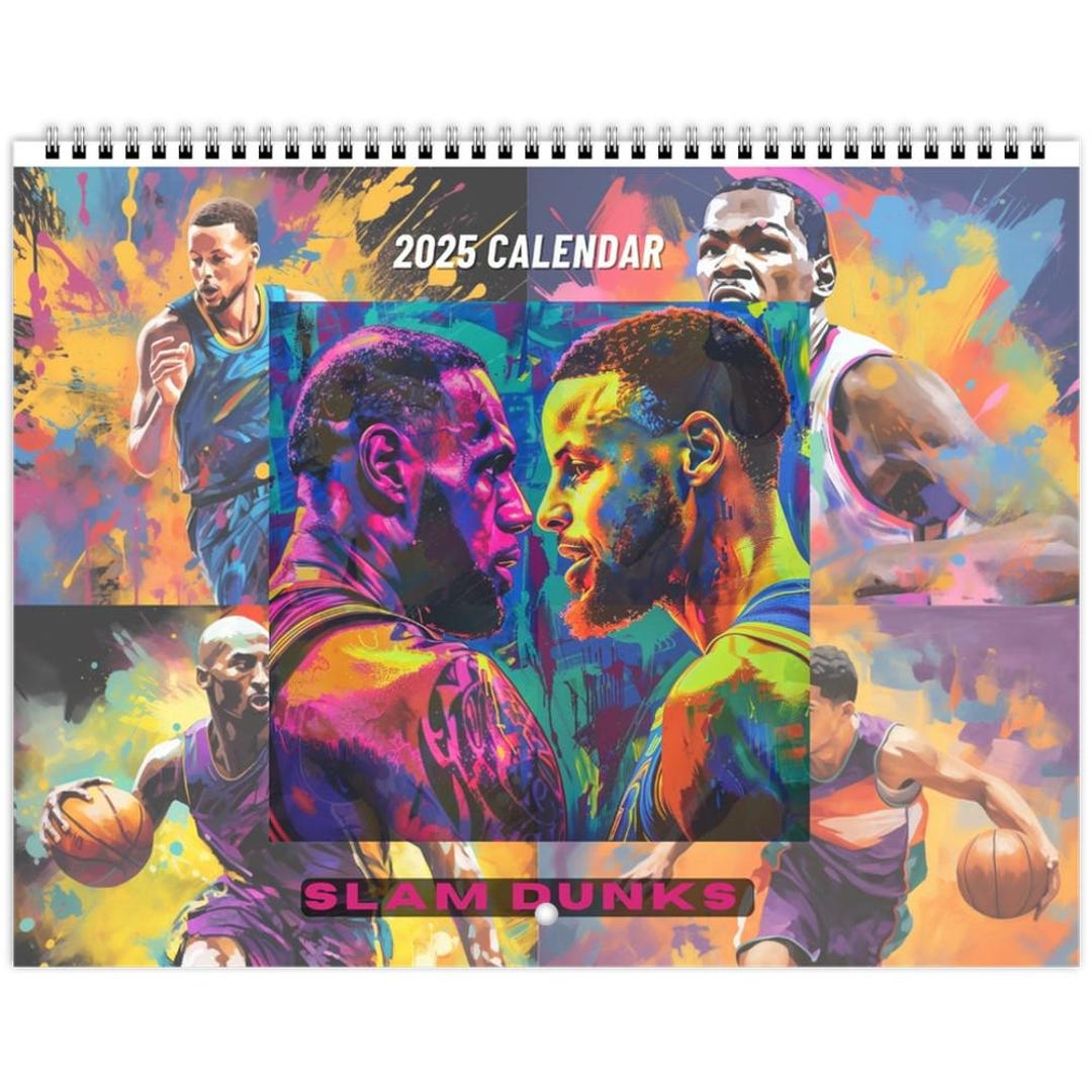 Basketball Wall Calendar 2025, Kids Basketball Calendar, Basketball ...