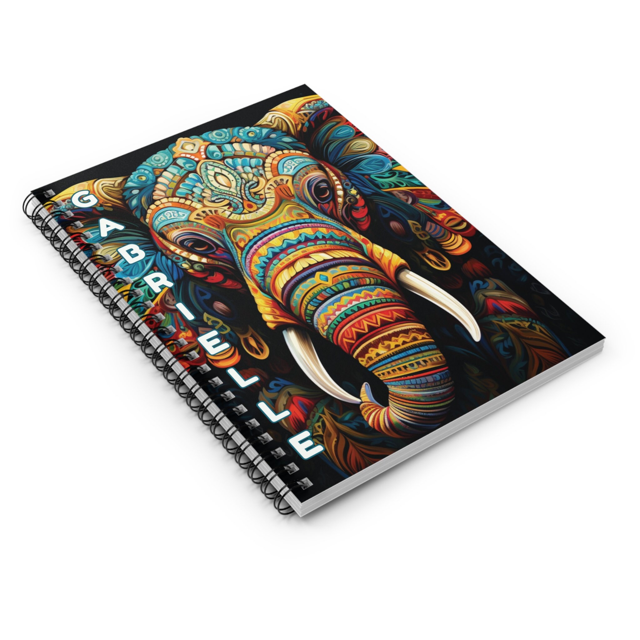 ELEPHANT MANDALA Spiral Notebook Ruled Line, Elephant Mandala Notebook ...