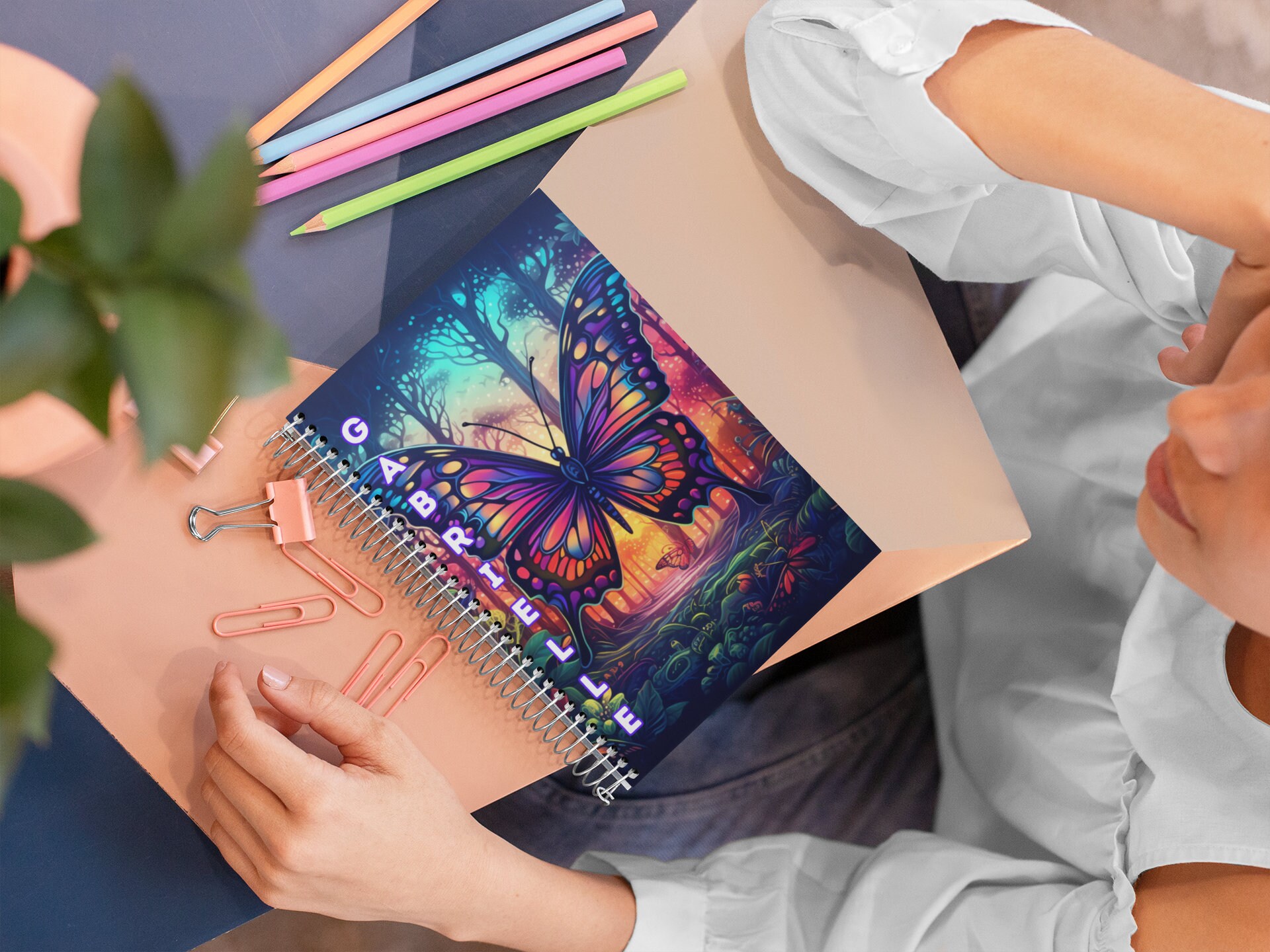 Butterfly Spiral Notebook, Butterfly Notebook, Butterfly Journal ...