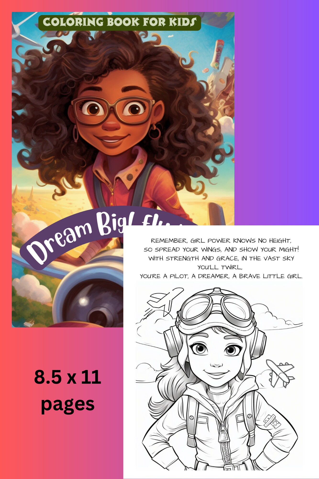 Girl Power Coloring Pages, Dream Big, Fly High Coloring Pages, Girl ...