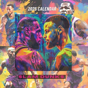 Basketball Wall Calendar 2025, Kids Basketball Calendar, Basketball ...