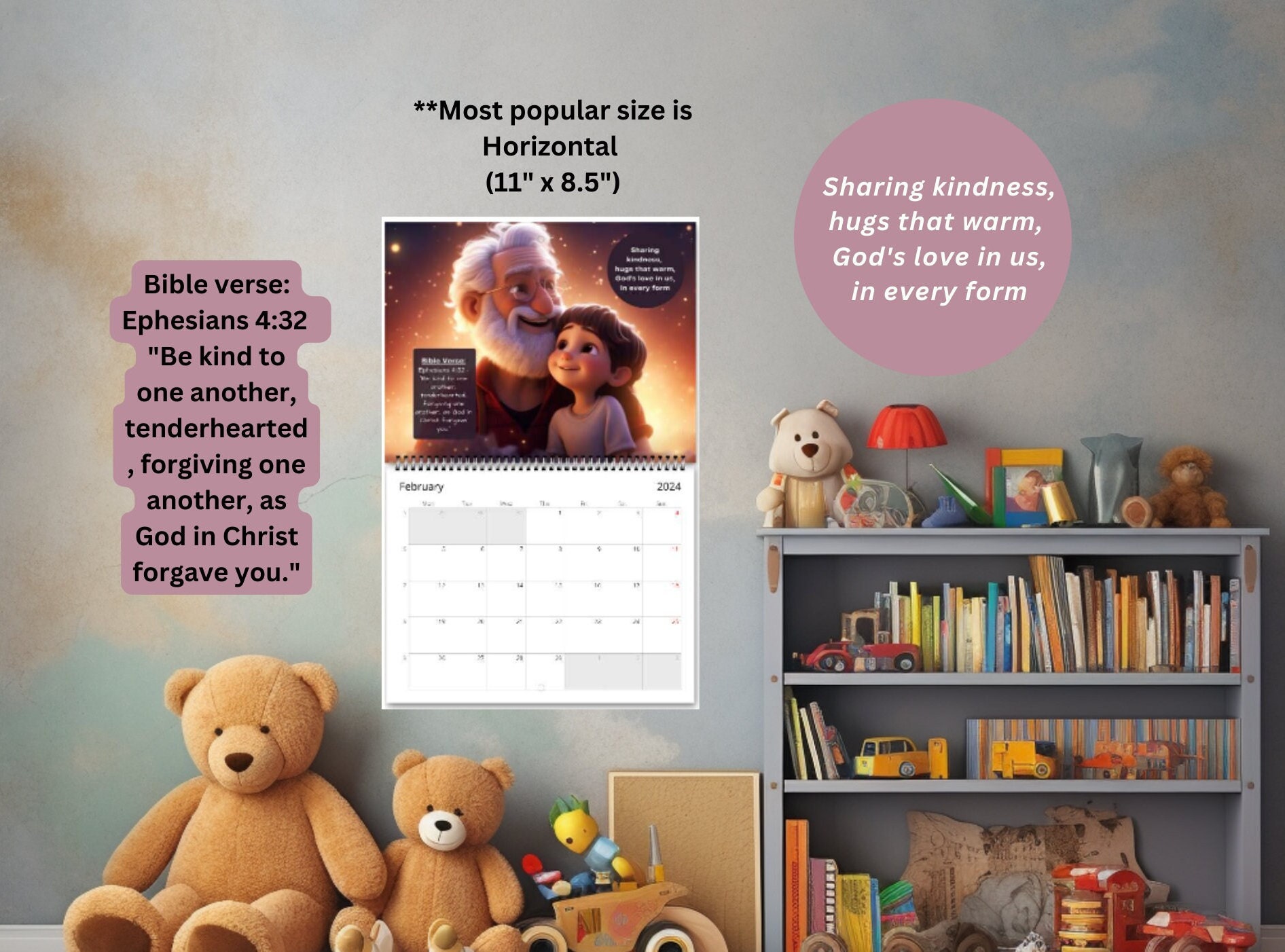 Bible Calendar for Kids 2025, Kids Bible Calendar, Christian Kids Gift ...
