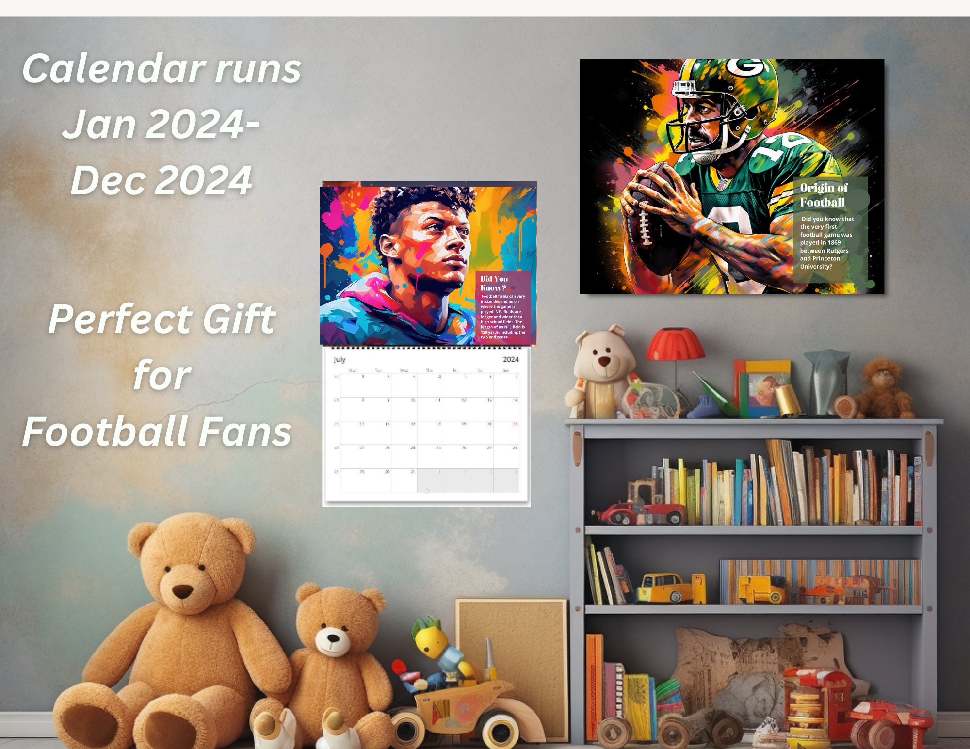 Football Wall Calendar 2024, Football Fans Calendar sold by Router ...