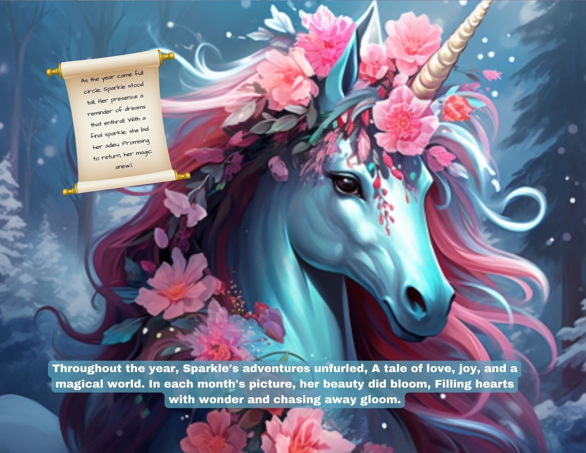 Unicorn Wall Calendar 2024, Unicorn Calendar, Unicorn Gifts, Kids ...