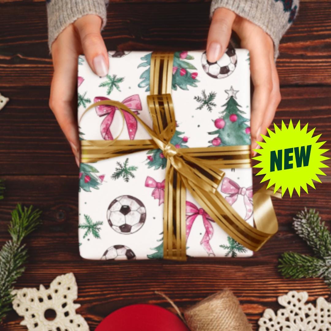 Gift Wrap, Soccer Party, Soccer Gift Wrap, Soccer Girl Gifts, Sports ...