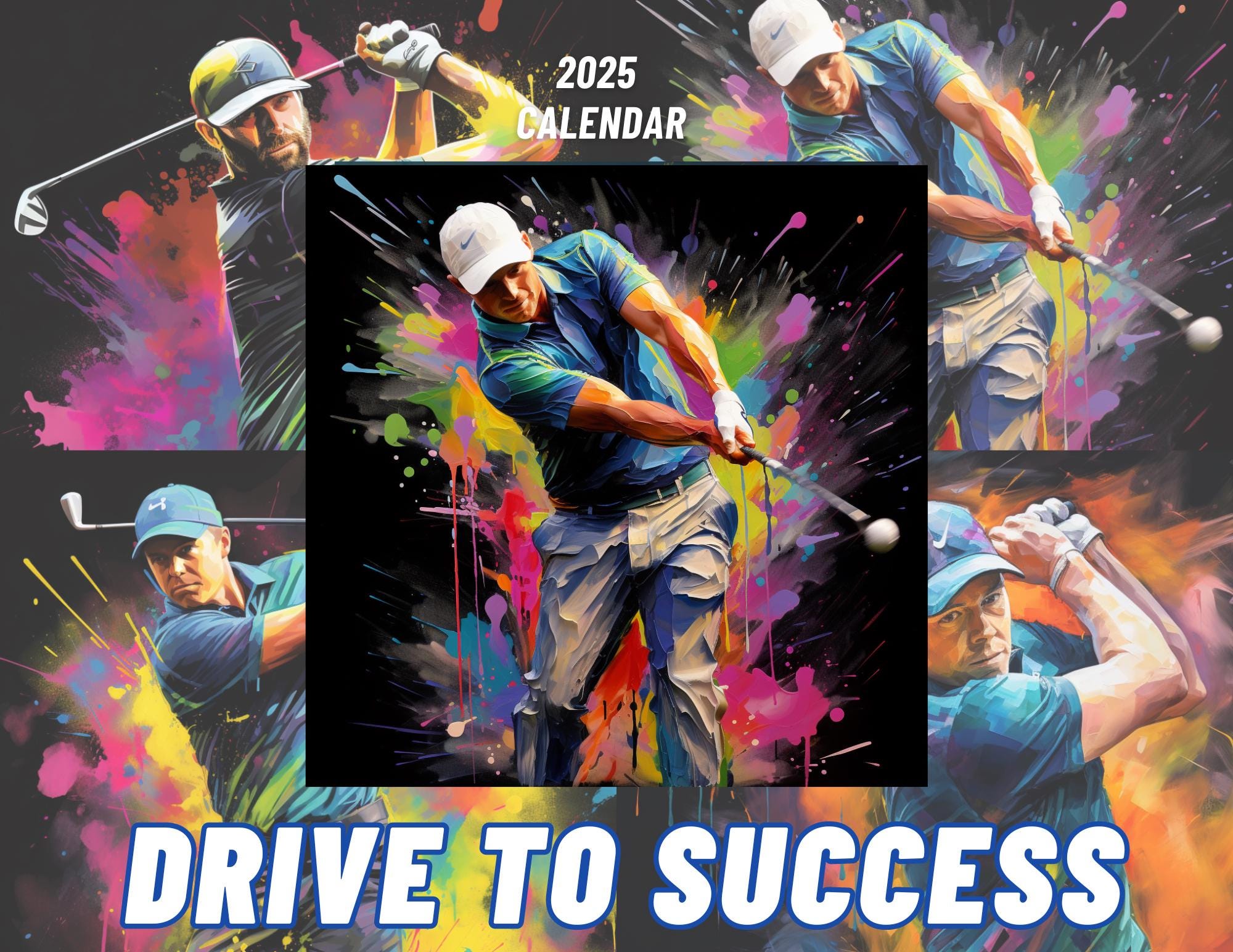 Golf Wall Calendar 2025, Golf Calendar, Golf Gifts, Golf Planner, Golf ...