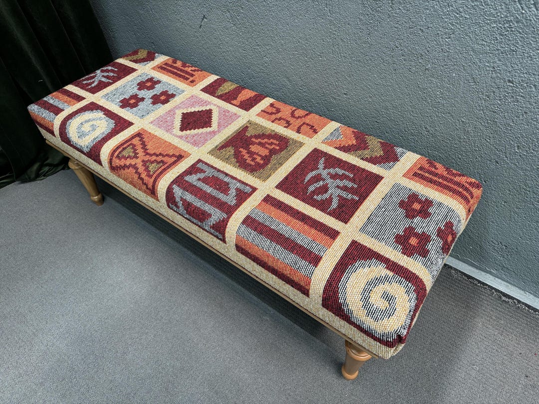 Handmade Kilim Bench, Turkish Bench, Modern Bench, Handmade Bench ...