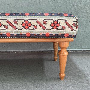 Floral Pattern Bench, Bench With Cushion, Ottoman Bench, Bench for ...