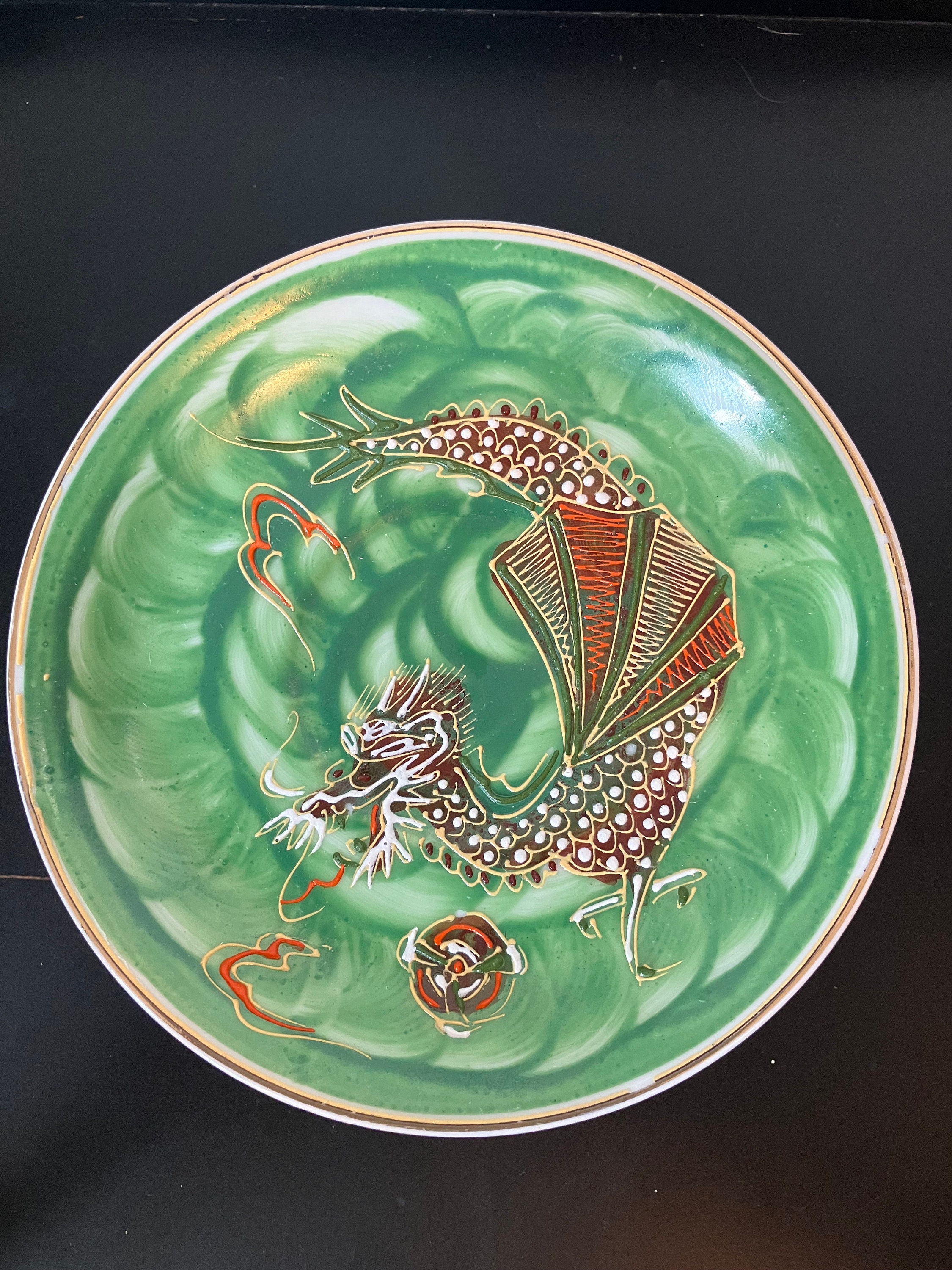 Vintage Japanese Moriage Dragonware Tea Set - Etsy