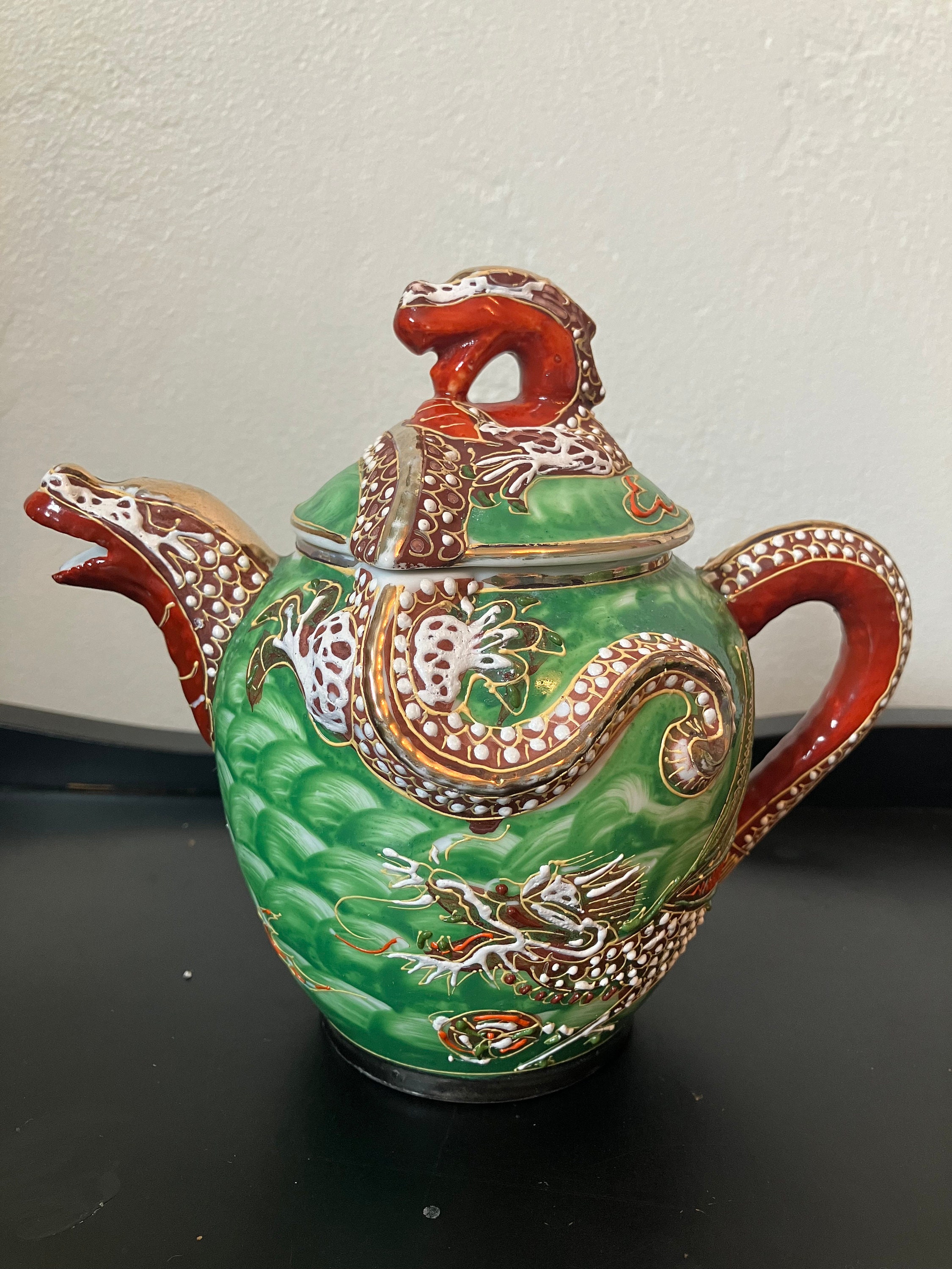 Vintage Japanese Moriage Dragonware Tea Set - Etsy