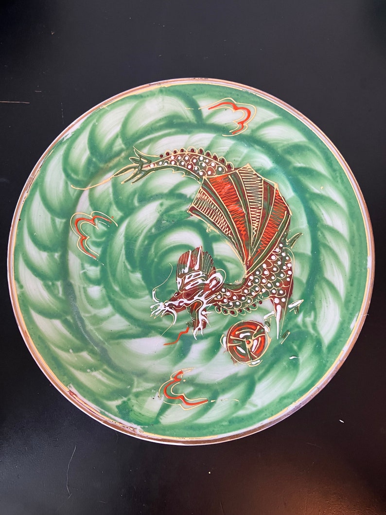 Vintage Japanese Moriage Dragonware Tea Set - Etsy