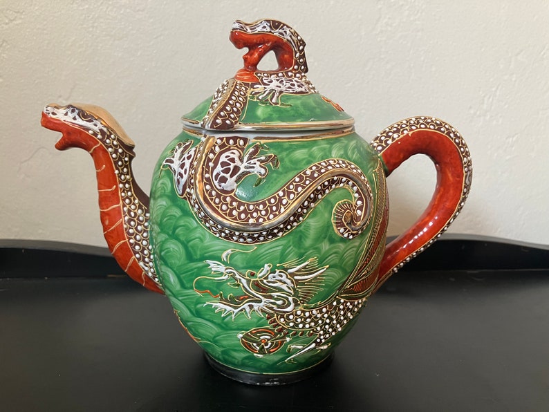 Vintage Japanese Moriage Dragonware Tea Set - Etsy