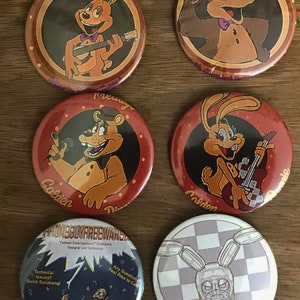 FNAF Inspired Vintage-styled Prize-counter Pins/buttons 58 Mm/ 2.28 ...