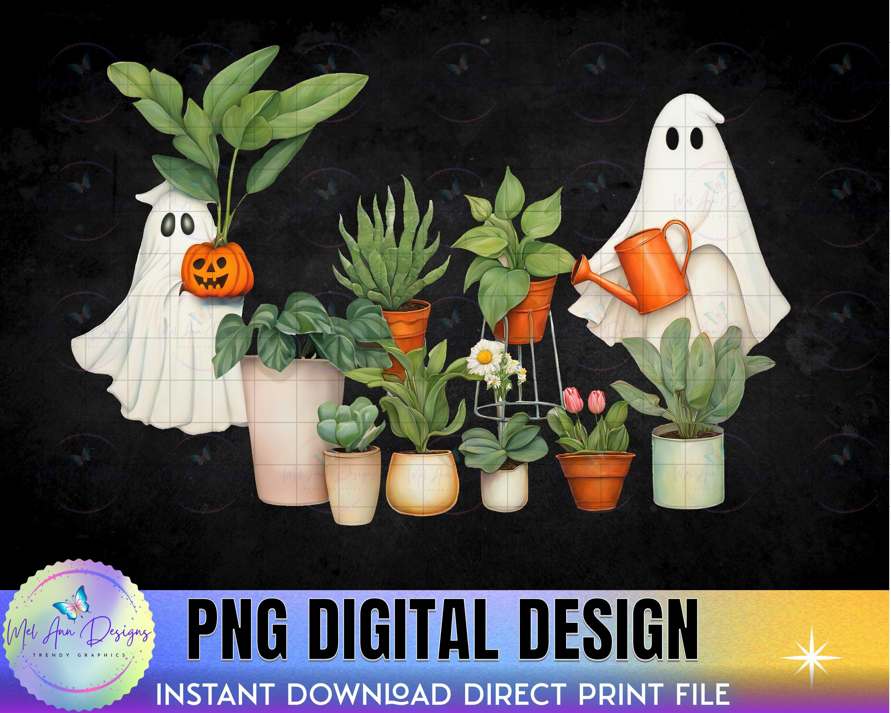 Ghost Plant Lady Png, Ghost Plant Png, Halloween Plants Png, Halloween ...