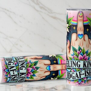 Feeling Kinda Idgaf Ish, Badass Tattoo Design Tumbler Wrap, Sarcastic ...
