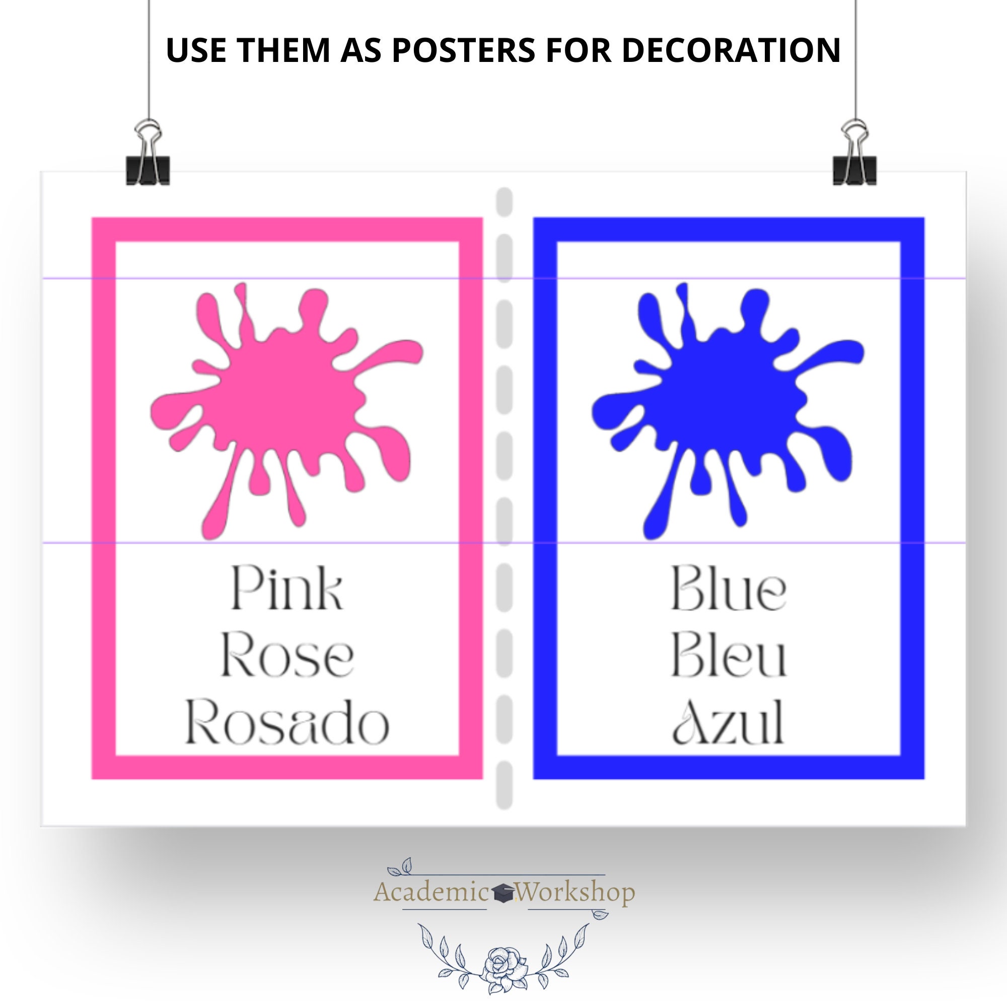 12 Color Learning Flashcards Printable Montessori Educational Materials ...