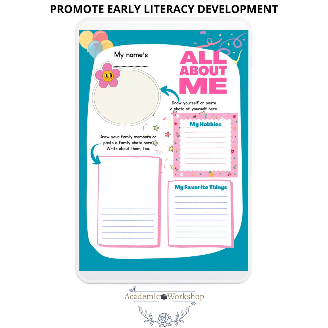 8 Printable All About Me Templates, Colorful & Beautiful Homeschool ...