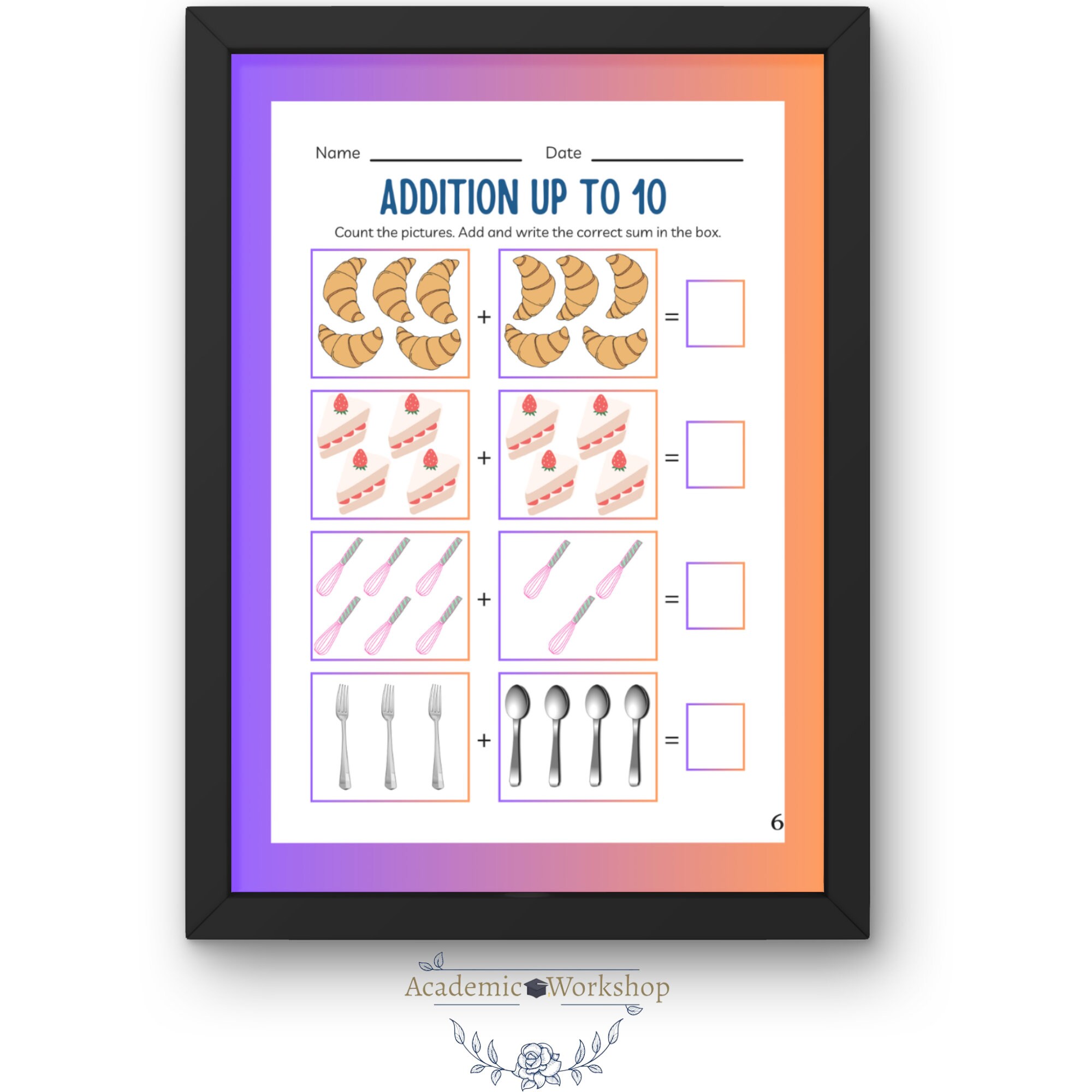 Kindergarten Addition Workbook Math Activity Worksheets for Toddlers ...