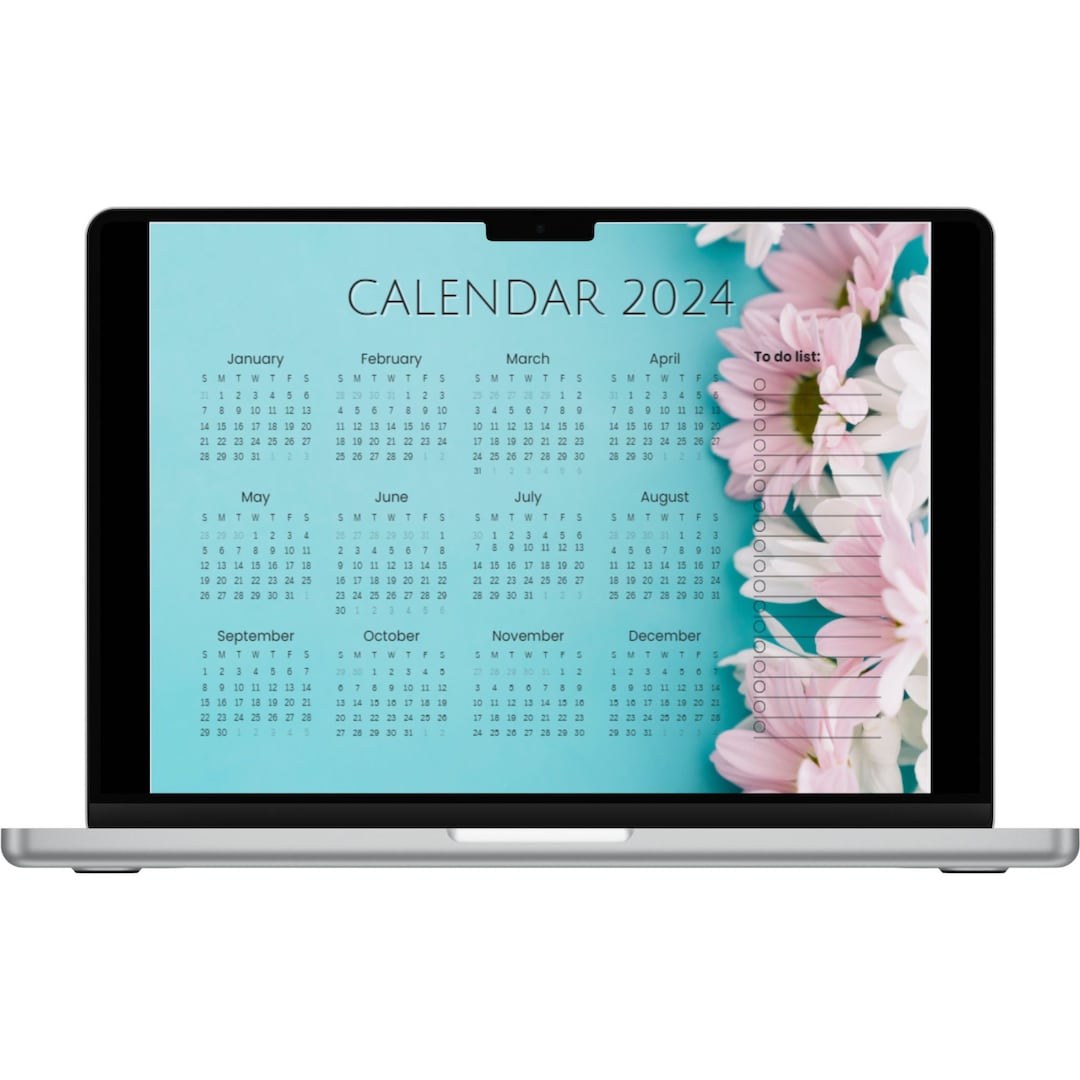 7 All-in-one Yearly Calendar of 2024, Beautiful Landscapes, Simplistic ...