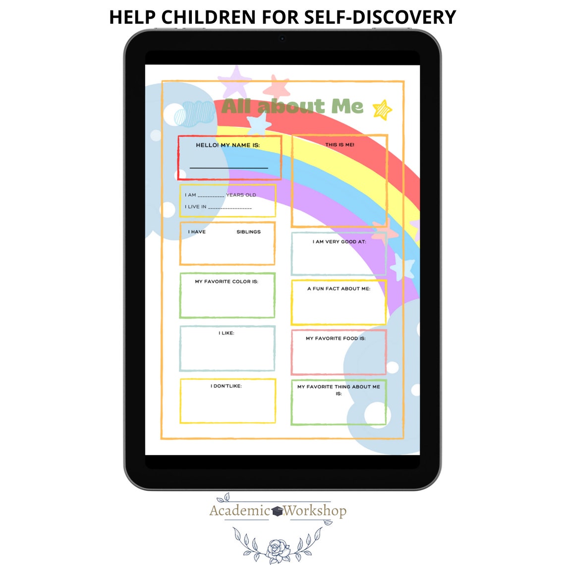 8 Printable All About Me Templates, Colorful & Beautiful Homeschool ...