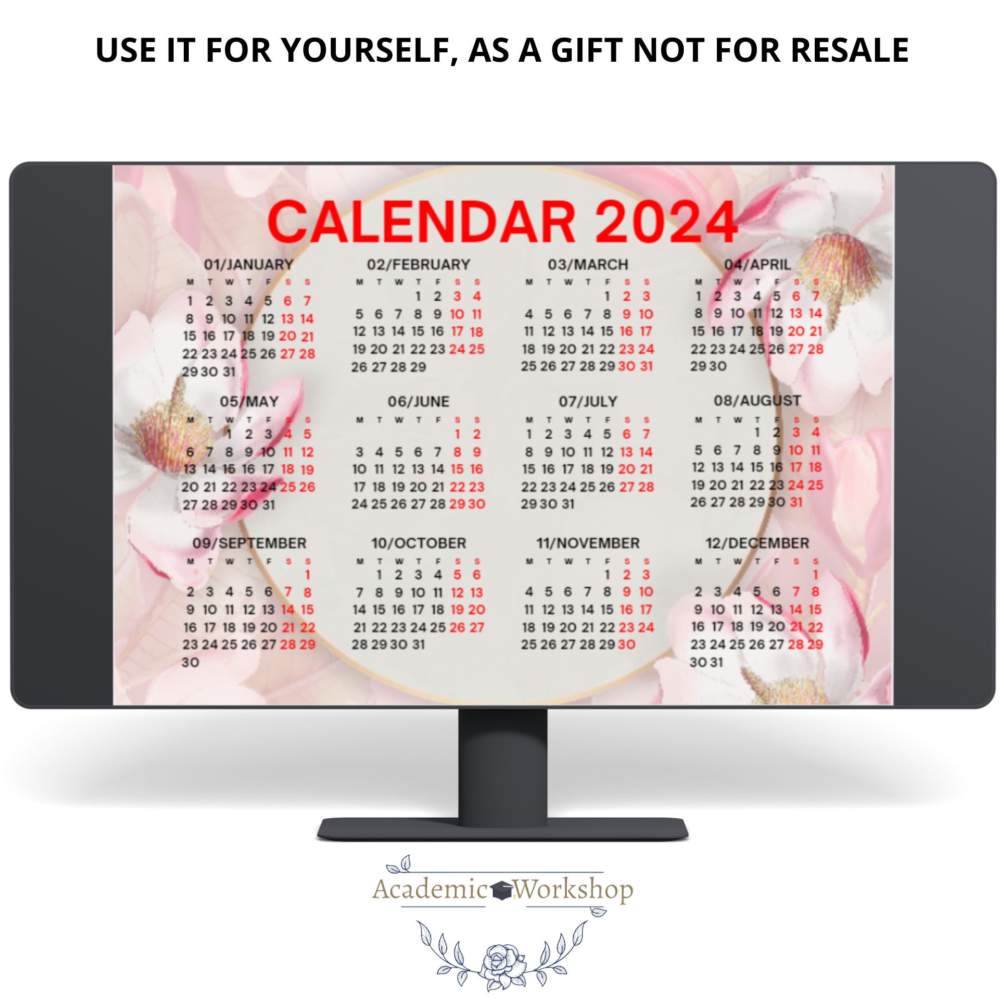 7 Printable 2024 Annual Calendars Beautiful Landscapes and Vibrant ...
