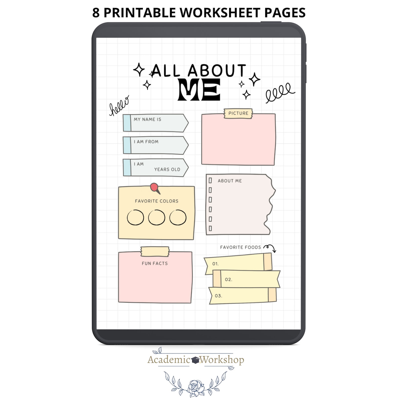 8 Printable All About Me Templates, Colorful & Beautiful Homeschool ...