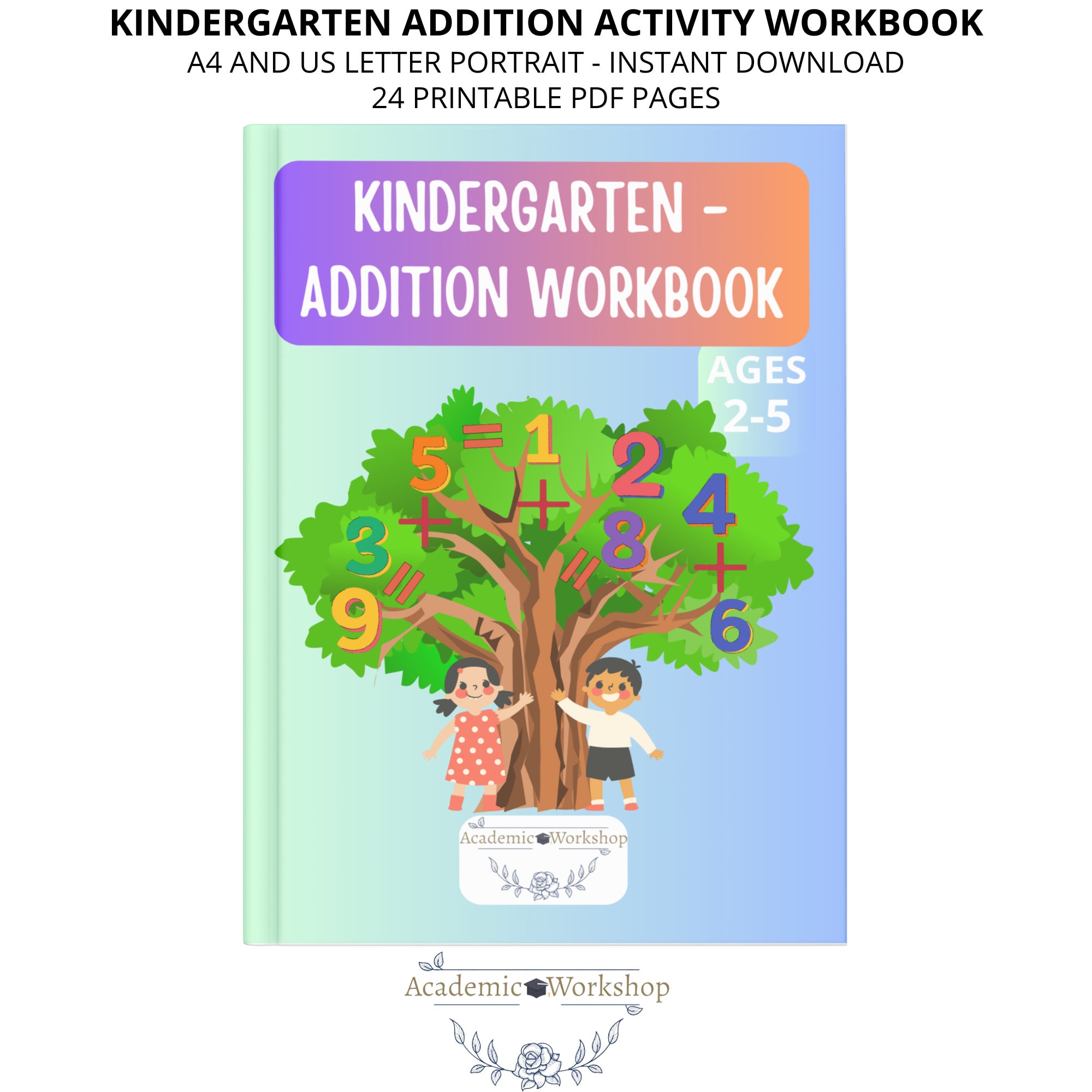 Kindergarten Addition Workbook Math Activity Worksheets for Toddlers ...