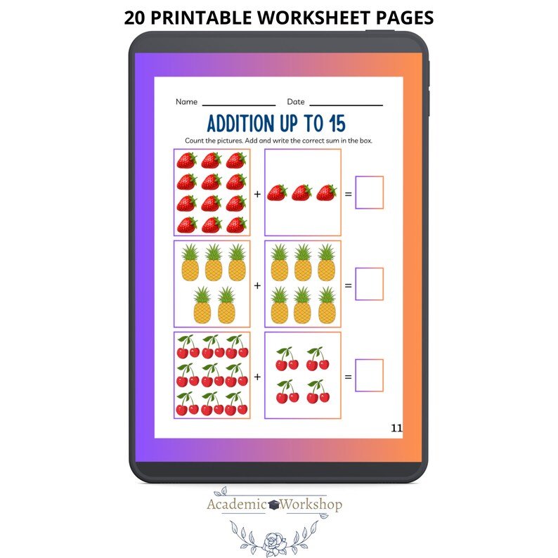 Kindergarten Addition Workbook Math Activity Worksheets for Toddlers ...