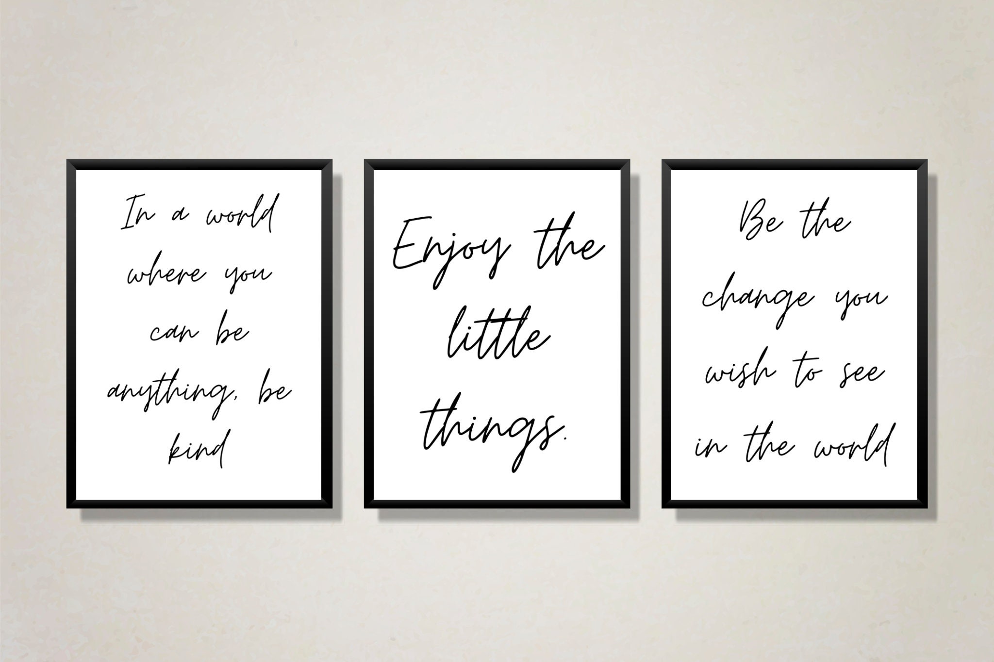 Inspirational Wall Art Office Decor Quotes About Life Gallery Wall Set ...