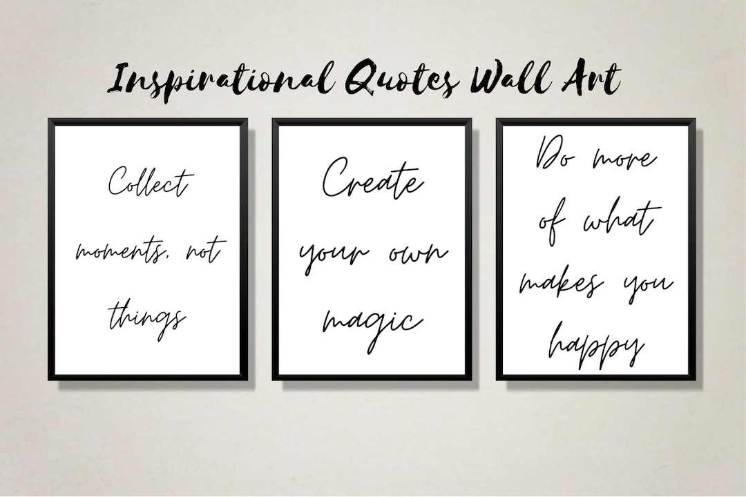 Inspirational Wall Art Office Decor Quotes About Life Gallery Wall Set ...