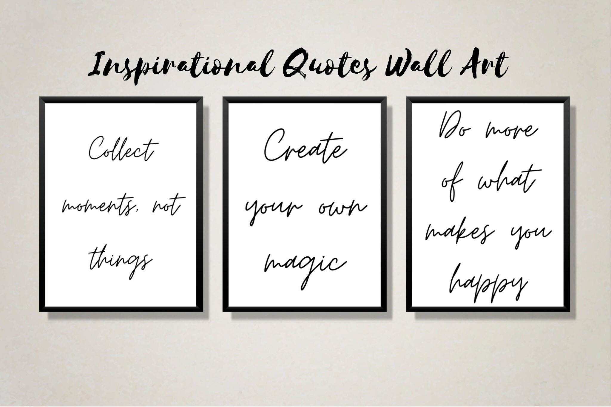 Inspirational Wall Art Office Decor Quotes About Life Gallery Wall Set ...