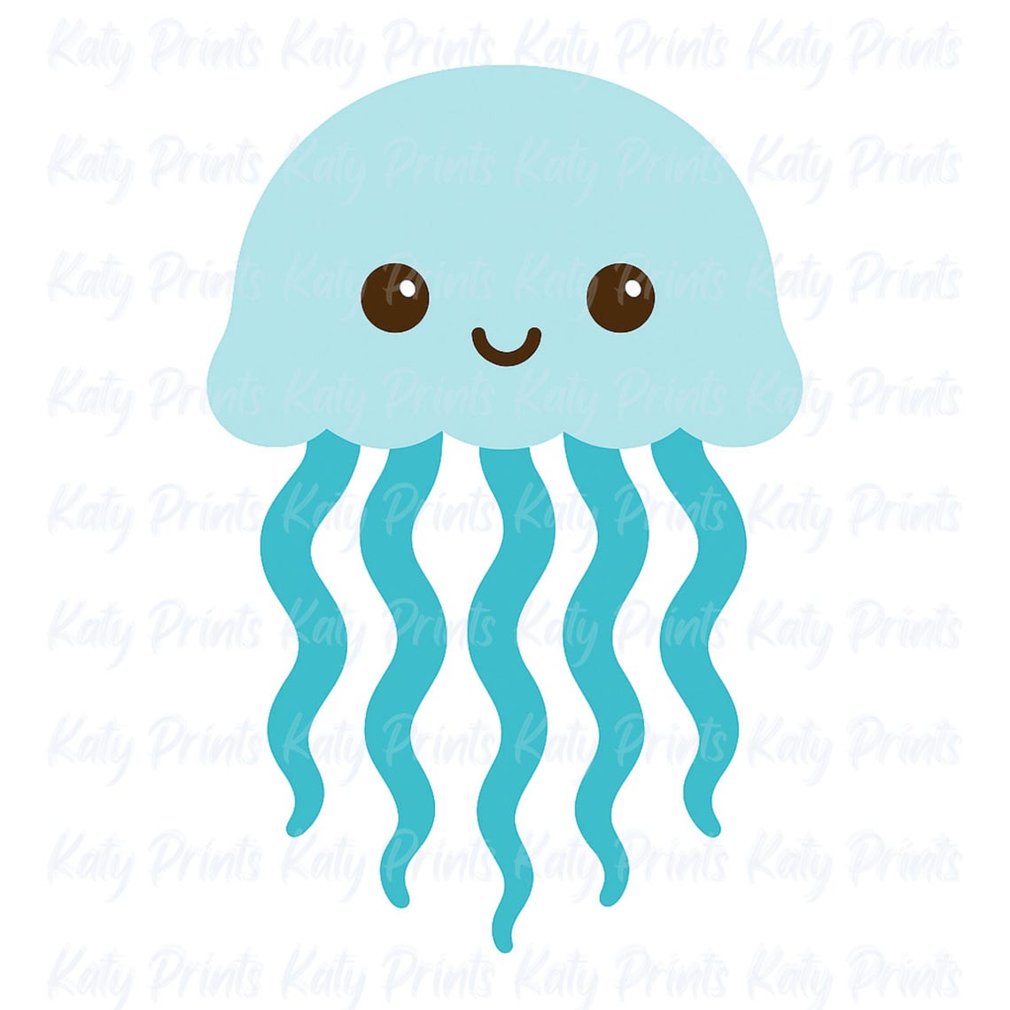 Cute Boy Jellyfish Clipart PNG JPG Ocean Animal Nursery Wall Art Baby ...